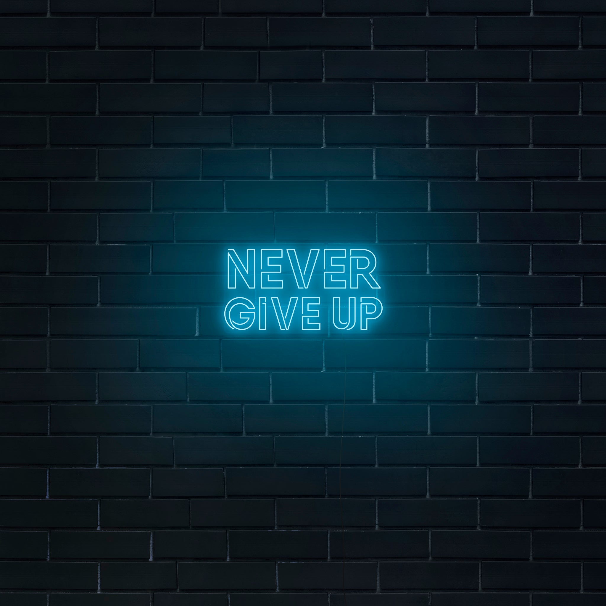 'Never Give Up' Neon Sign | Inspirational Gym Neon Signs – Nuwave Neon